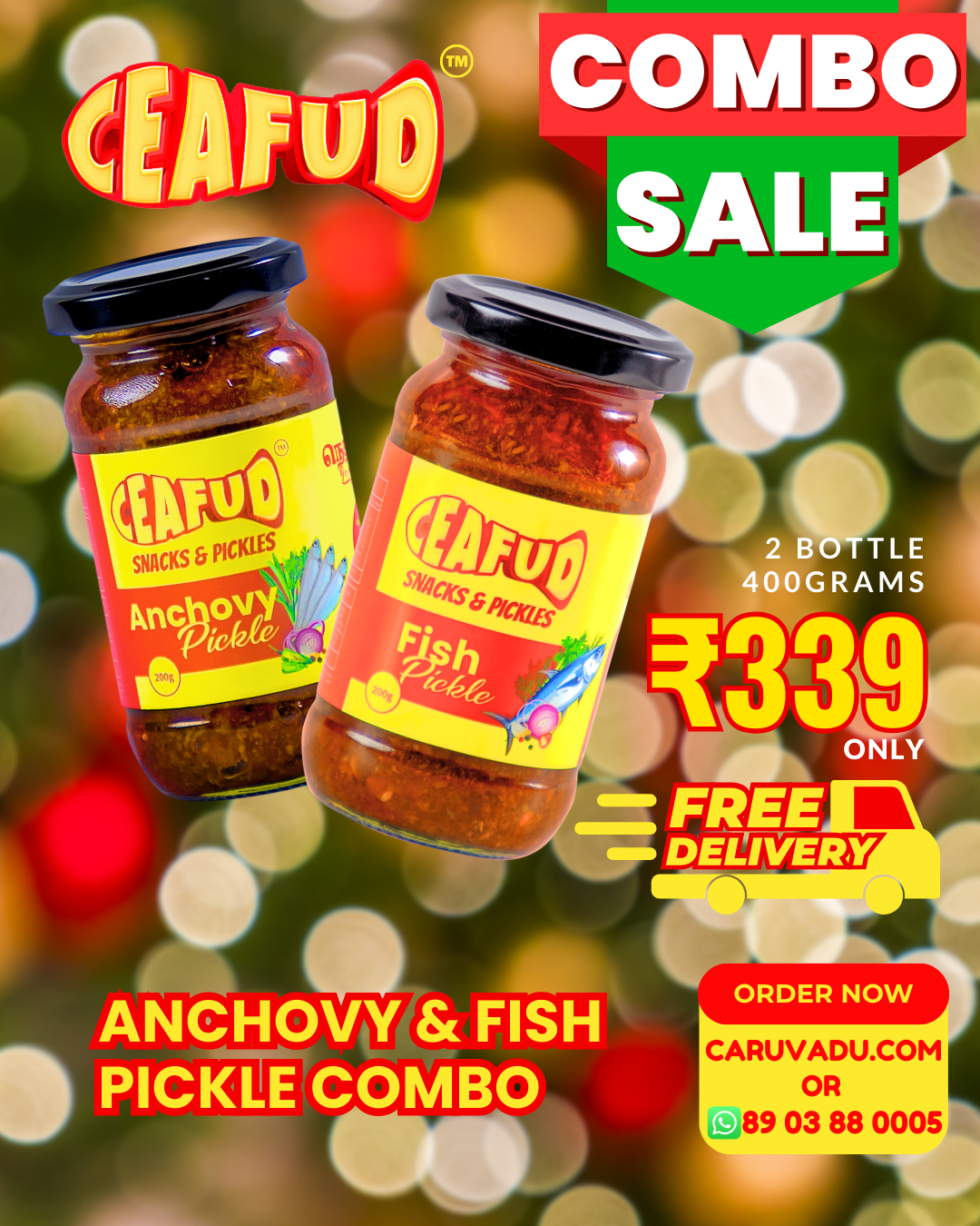 Spicy Homemade Nethili & Fish Pickle Combo– Rich, Traditional ...